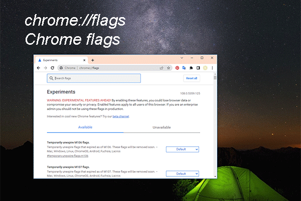 chrome://flags: 実験的な機能を試してデバッグ ツールをアクティブ化する